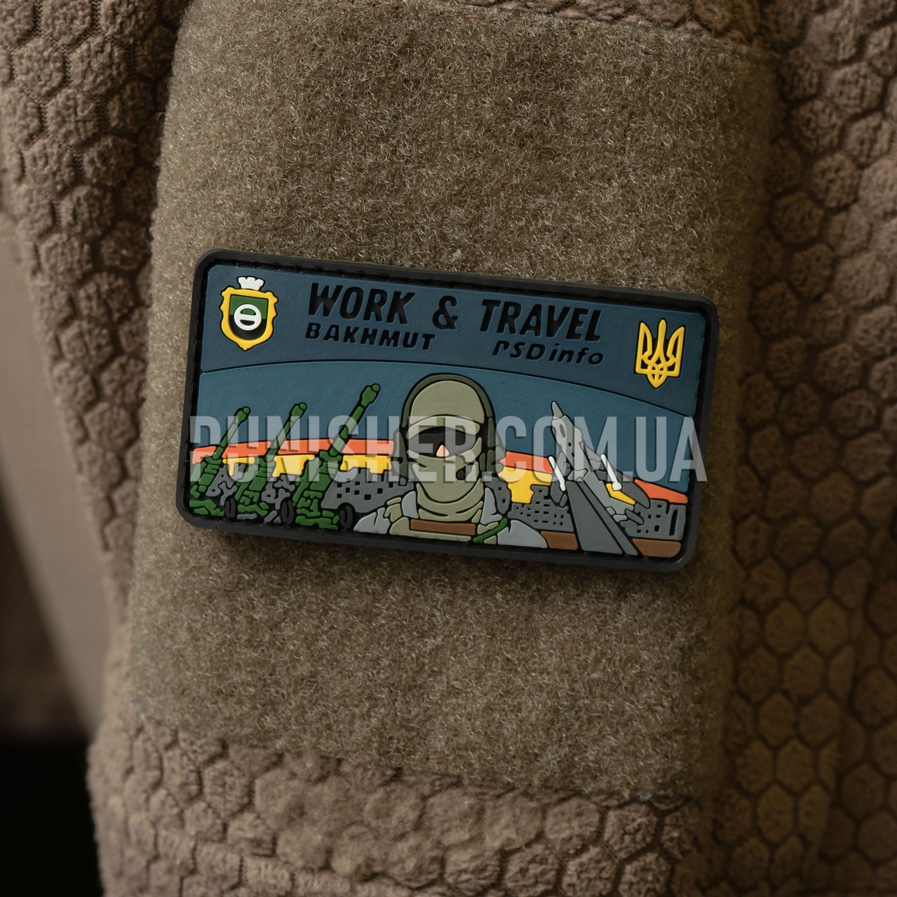 PSDinfo "Work and Travel Bakhmut" PVC Patch Blue buy with international ...