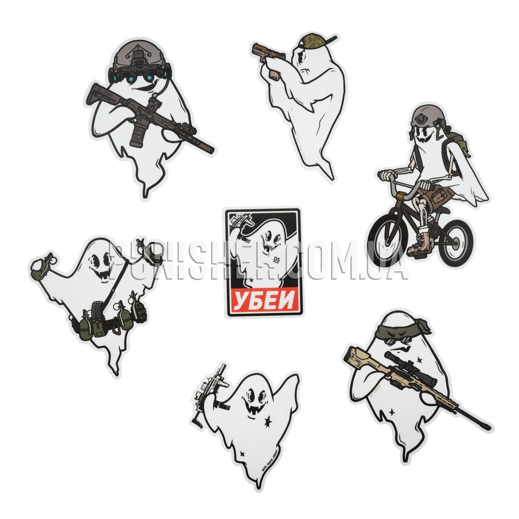 Dead Souls Group Ghost Sticker Pack White/Black buy with international ...